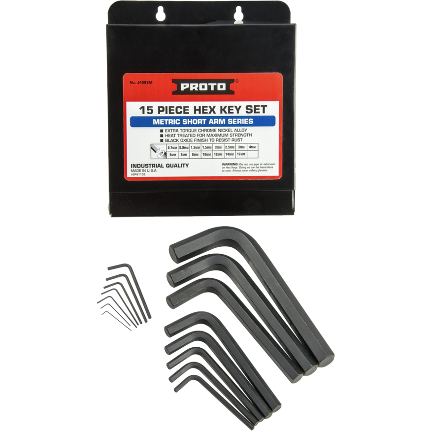 15 Piece Metric L-Shape Hex Key Set — Bartlett Arborist Supply